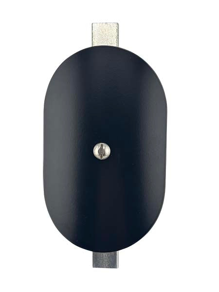 3.5"x5.5" Curved Oval Black Steel Hand Hole Cover - 8" Diameter Pole